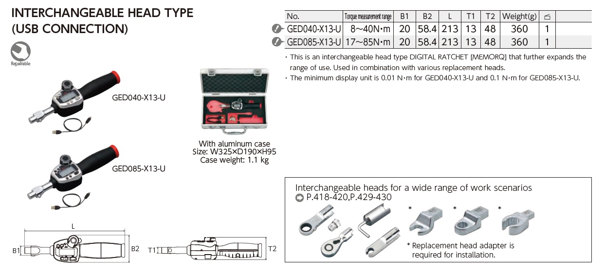 Ichiban Precision Sdn Bhd - KTC - KTC Interchangeable Head Type (USB Connection)